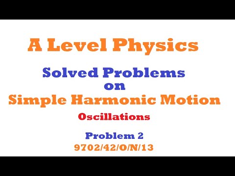 A Level Physics | Oscillations | Solved Problem 2 | 9702/42/O/N/13 | Q3 ...