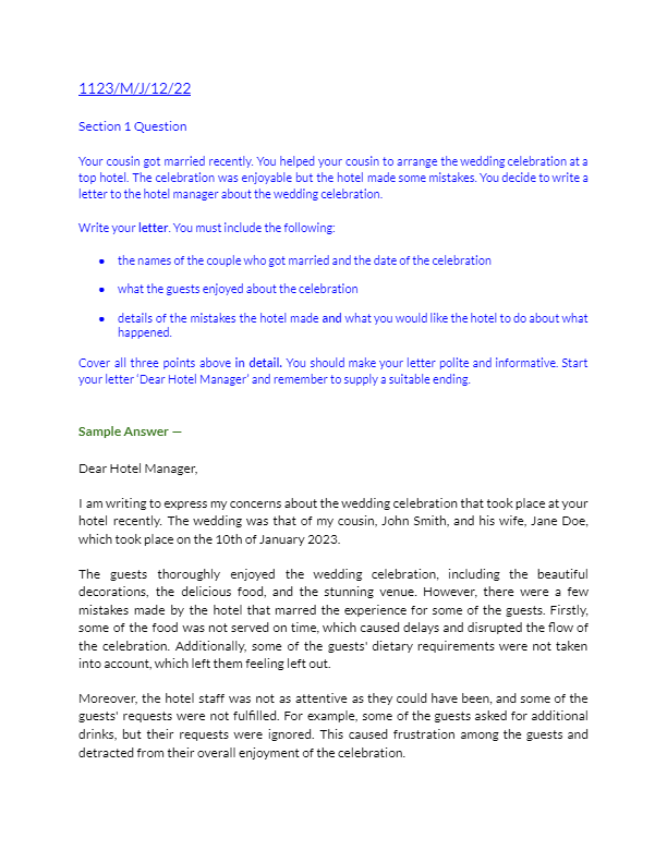 O-level English Directed Writing Sample 2 (Letter) | Addhayan Academy